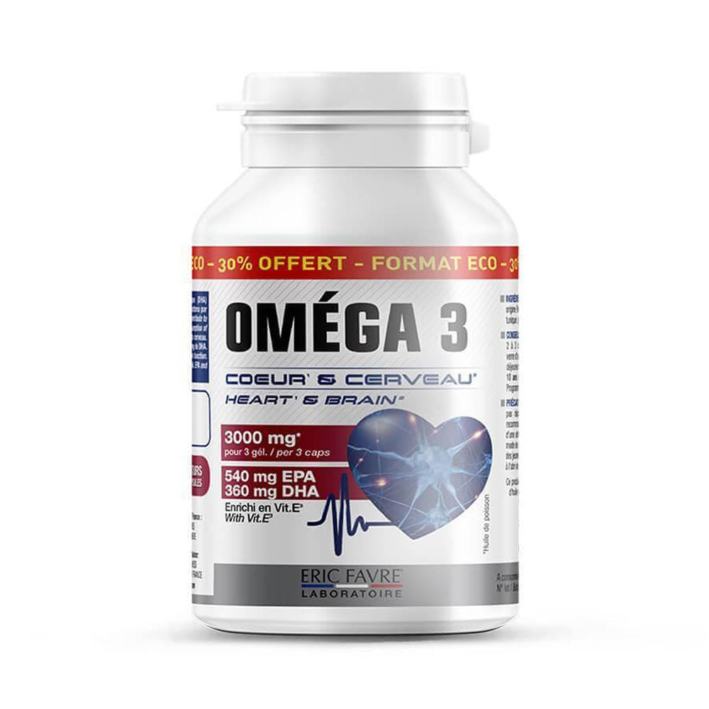 Eric Favre Omega 3 Cœur Et Cerveau 3000 Mg 60 Capsules